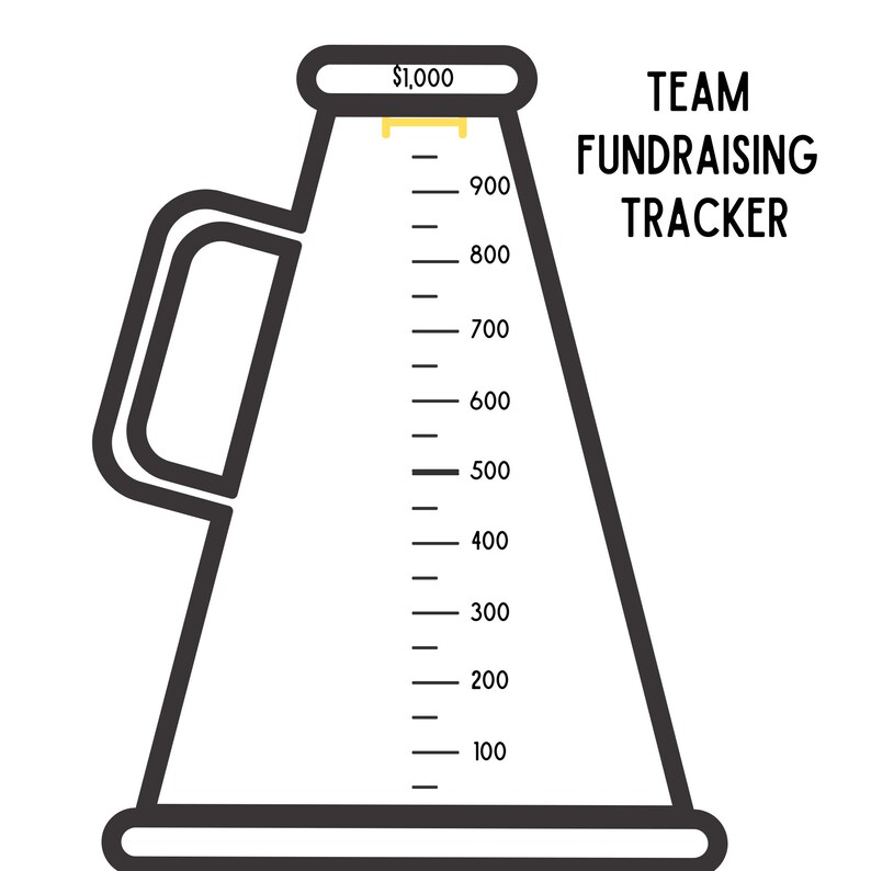 Cheer Team Fundraiser Tracker: Megaphone Goal Chart (instant Download ...