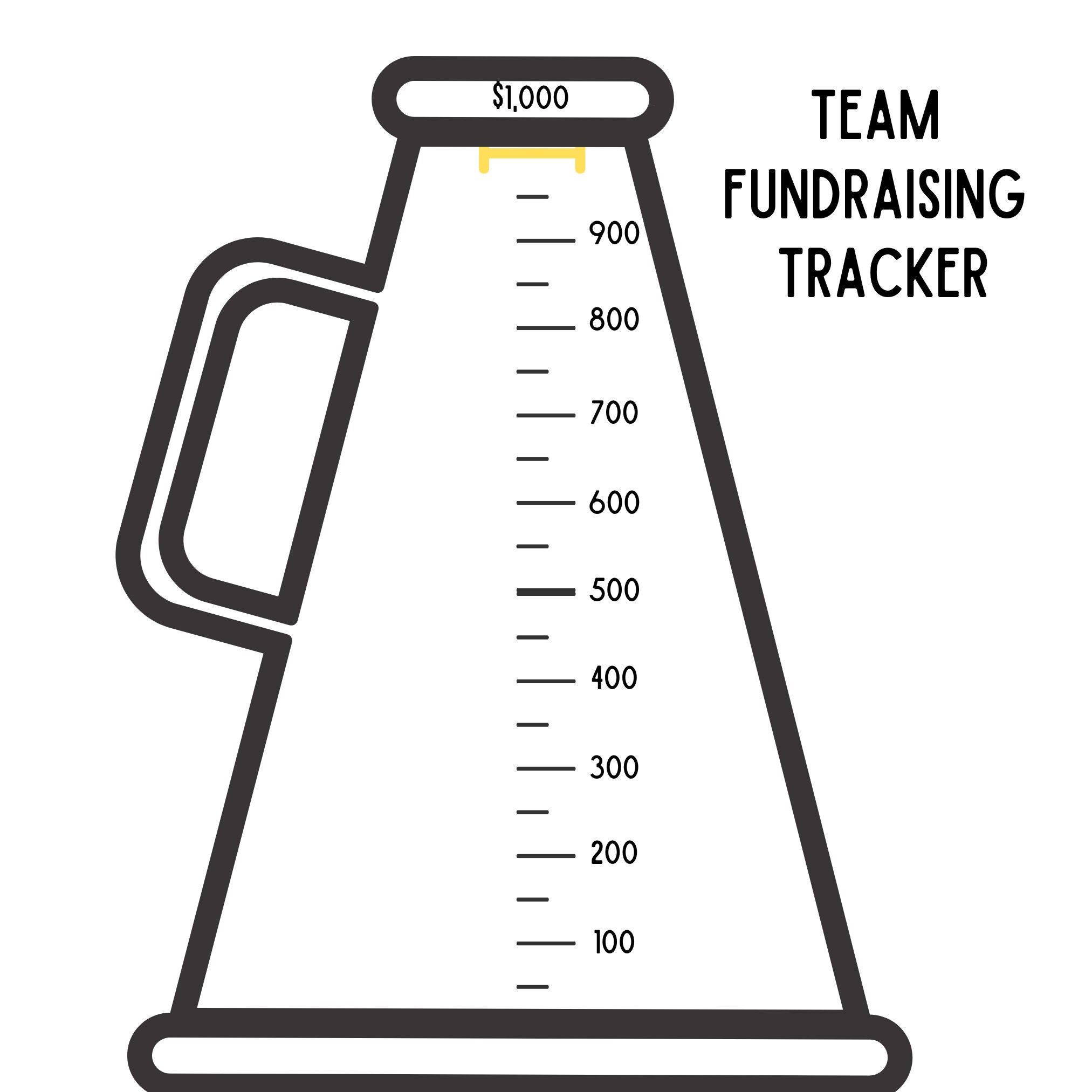 Cheer Team Fundraiser Tracker: Megaphone Goal Chart (instant Download ...