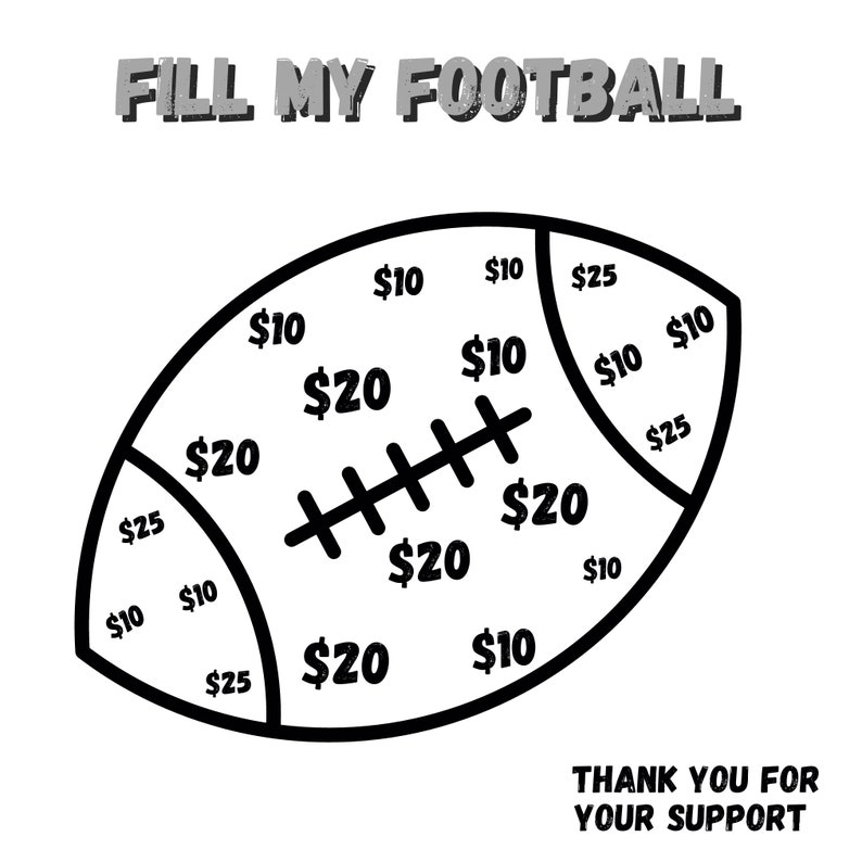 Football Fundraiser: Fill the Football - Youth Team (instant Download ...