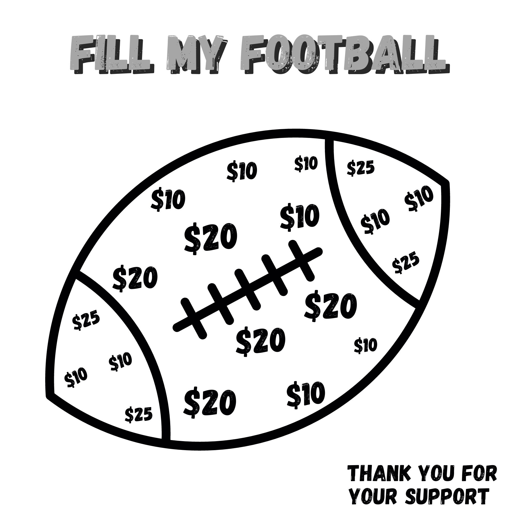 Football Fundraiser: Fill the Football - Youth Team (instant Download ...