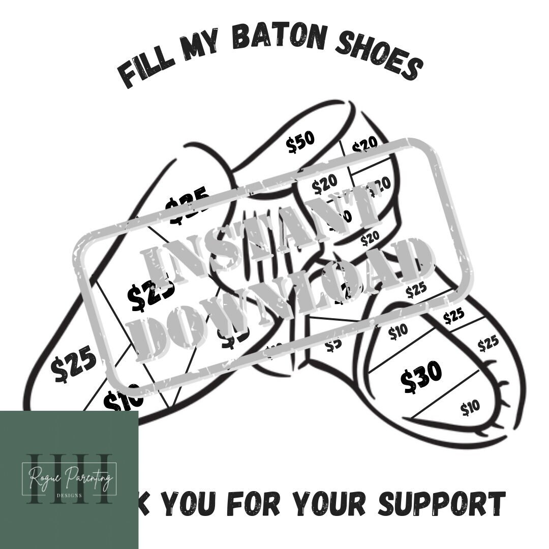 Baton Fundraiser | Fill My Baton Shoes | INSTANT DOWNLOAD | Fundraiser ...