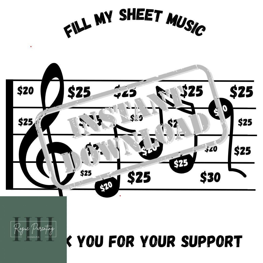 Fill My Sheet Music Fundraiser: Band Camp Donations (instant Download ...