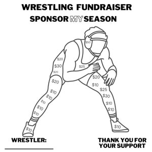 Wrestling Fundraiser: Sponsor My Season - Color in Tracker (instant ...