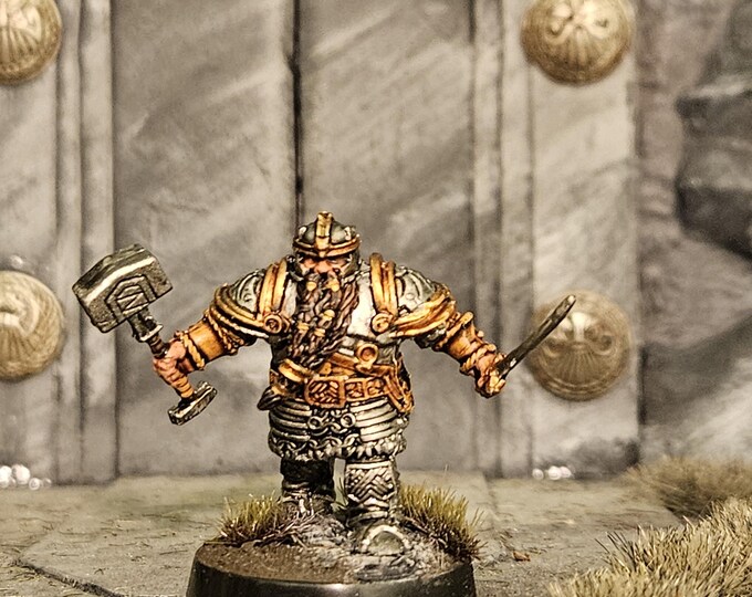 Painted Dwarf Fighter Miniature - Etsy