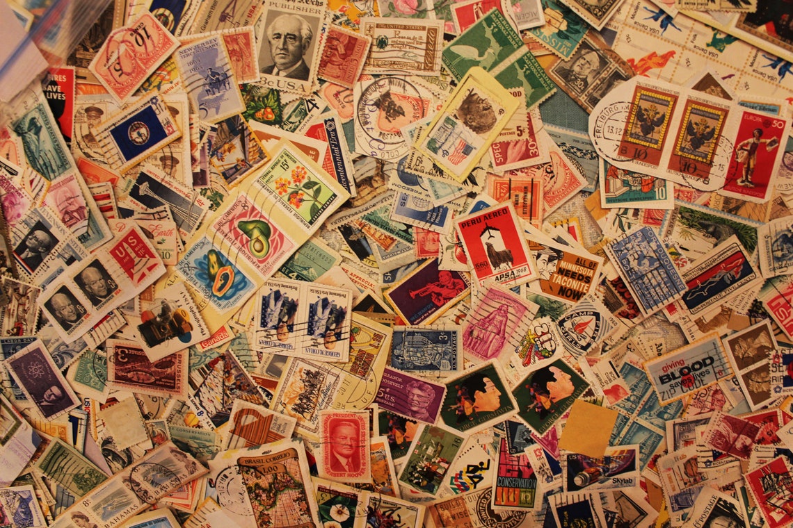 100 Vintage WORLDWIDE Used Postage Stamps 1950s 1970s Crafts - Etsy
