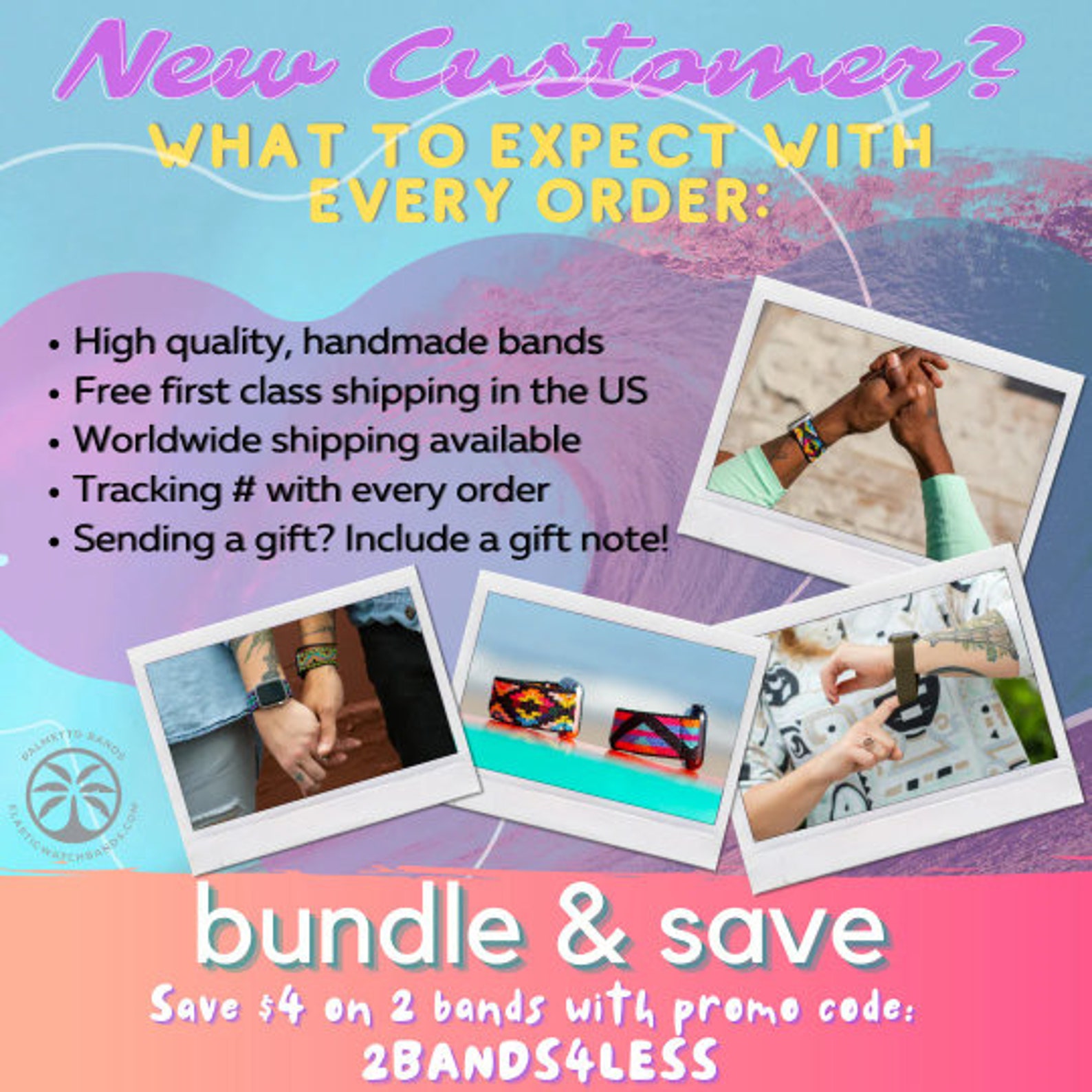 Elastic Watch Band Any Watch Model, Any Size Thick Rainbow Pride ...