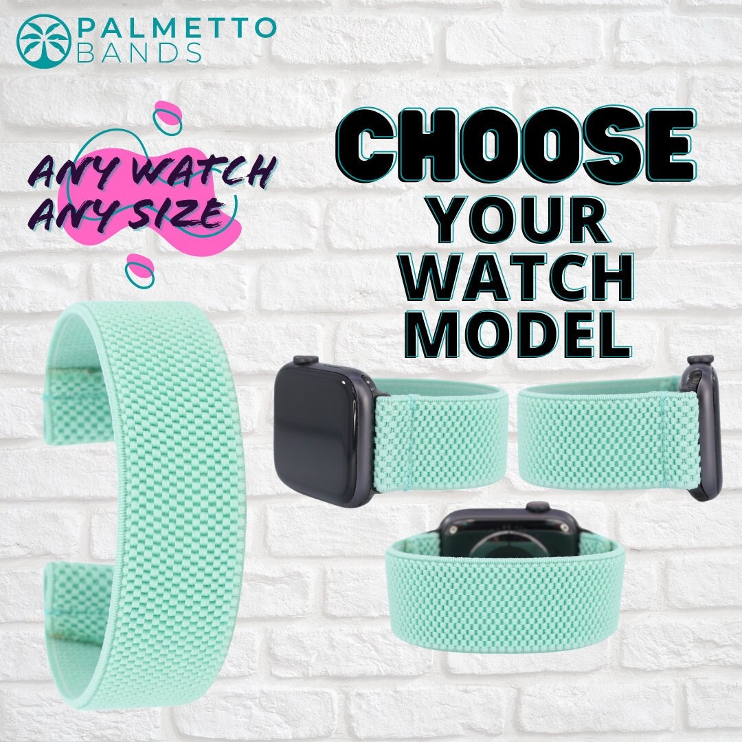 Elastic Watch Band - Any Watch Model, Any Size | Pale Seafoam Teal ...