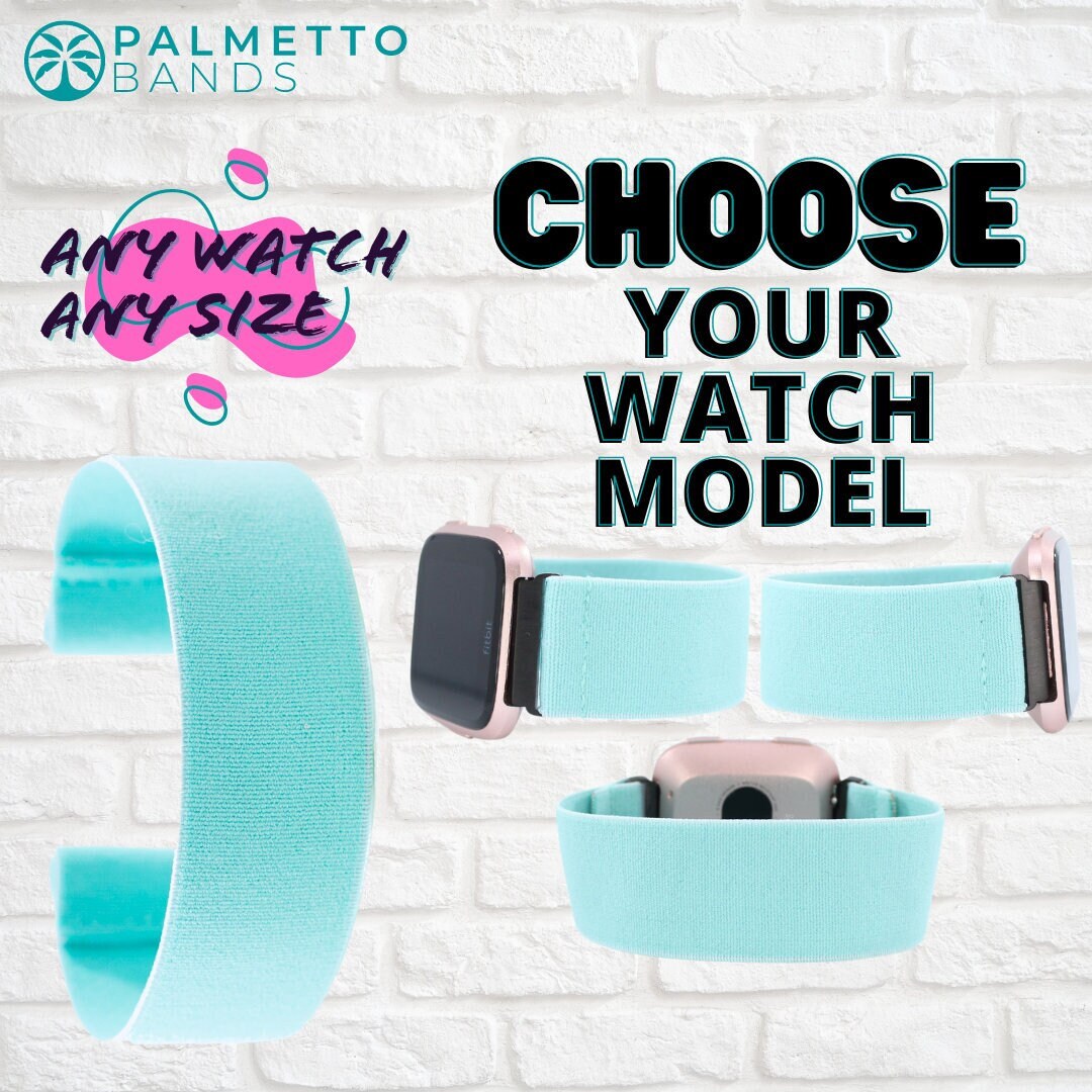 Elastic Watch Band - Any Watch Model, Any Size | Solid Light Teal ...