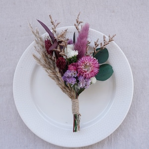 Dream Purple Mini Dry Flower Bundle, Eucalyptus Leaf Wedding Mini ...