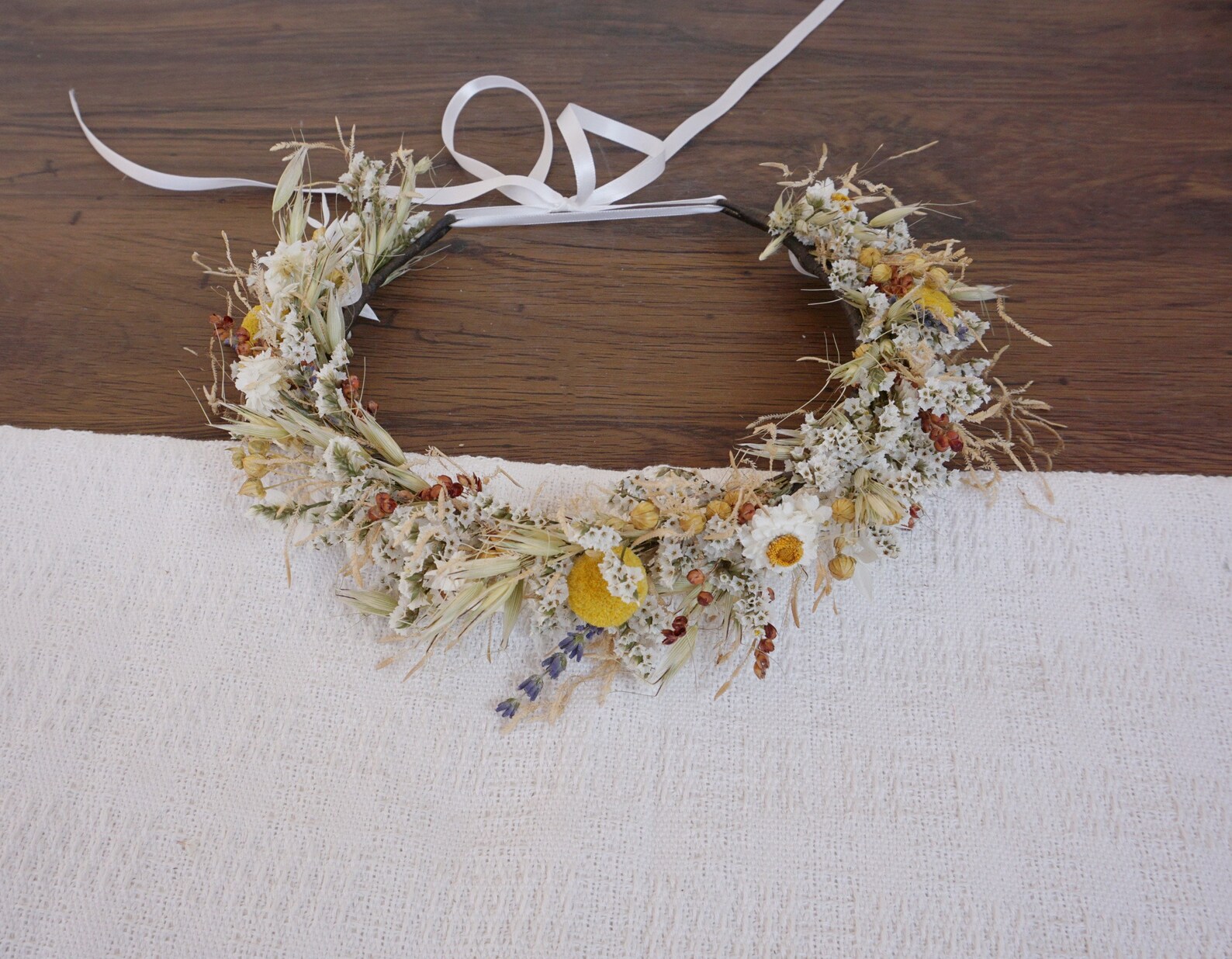 Dry Oat Bridal Corolla/gypsy Wreath/fall Dried Flower Crown/billy Balls ...