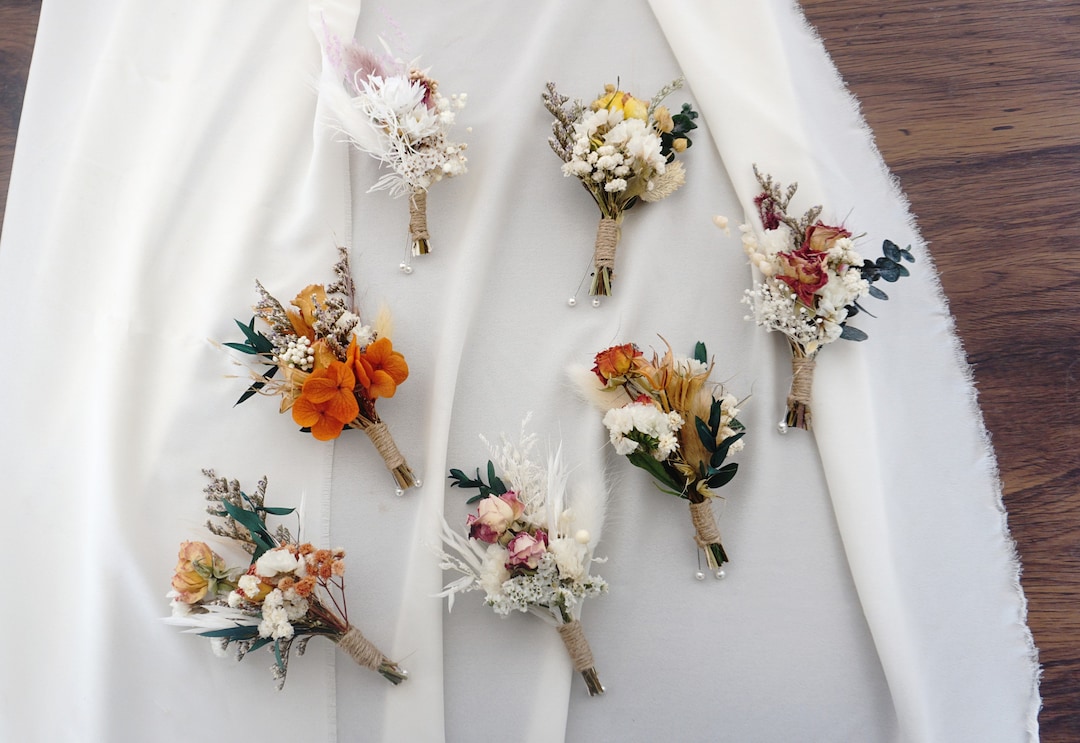 Dry Roses Boutonniere/groom Boutonniere/best Man Boutonniere/bohemian ...
