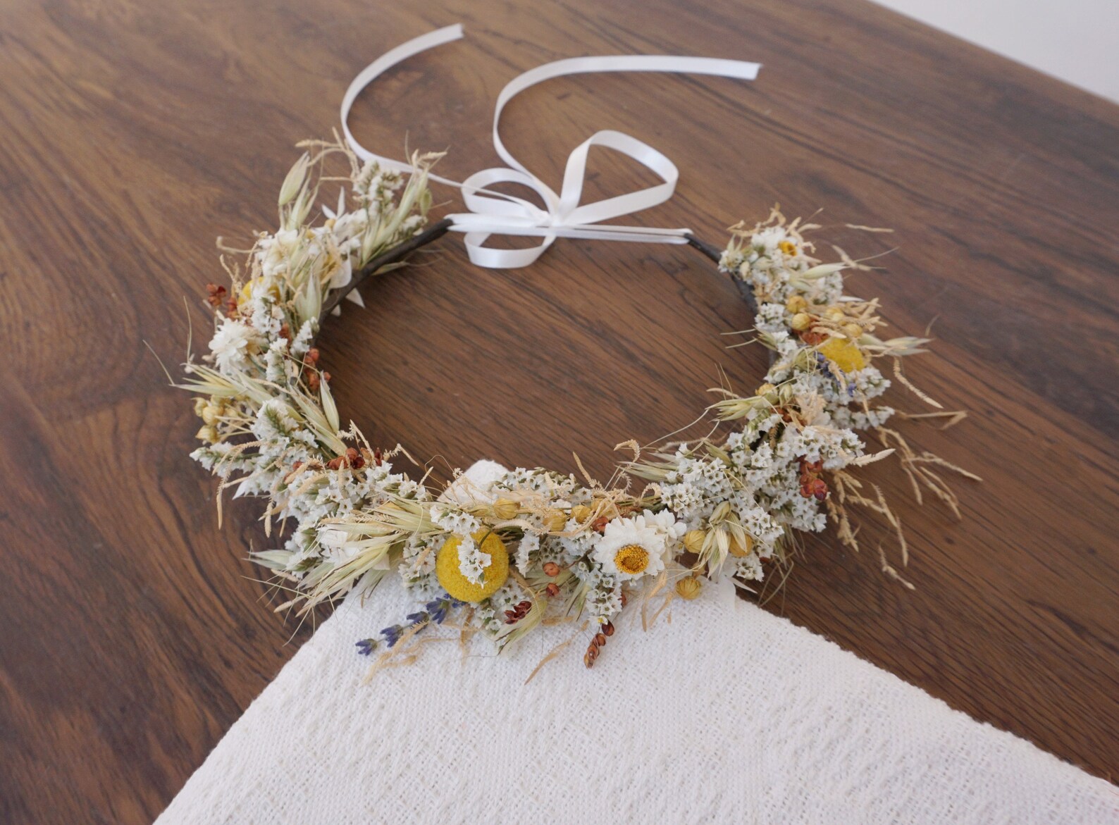 Dry Oat Bridal Corolla/gypsy Wreath/fall Dried Flower Crown/billy Balls ...