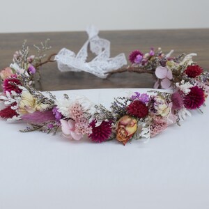 Dried Thistle Wedding Bride Crown, Purple+rose Red+pink Mixed ...