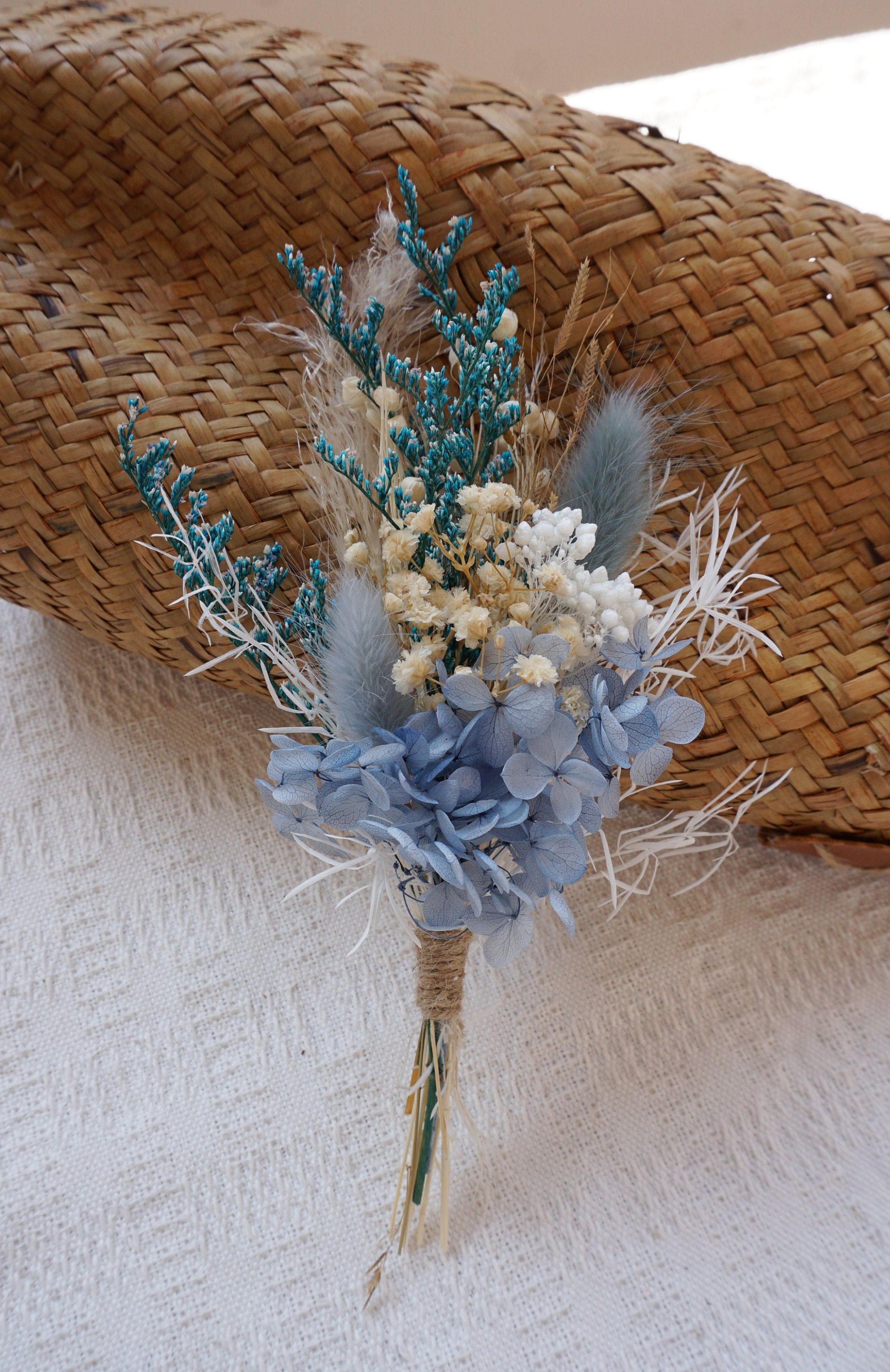Boho Set Mini Dried Flower Bouquets | Blue Theme Mini Flower Bouquet ...