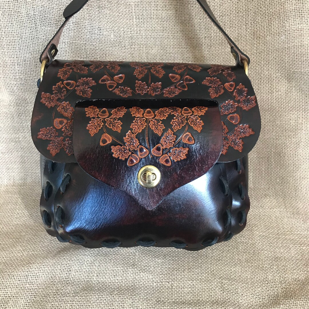 Acorn and Oak Leaf Leather Handbag - Etsy