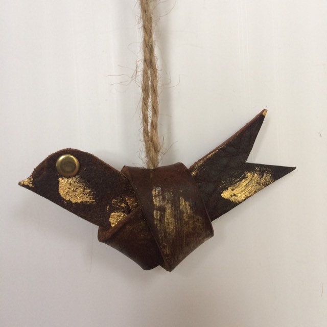Leather Bird Festive Decoration - Etsy