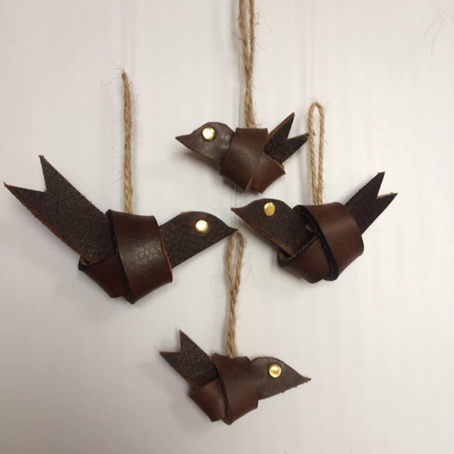 Leather Bird Festive Decoration - Etsy