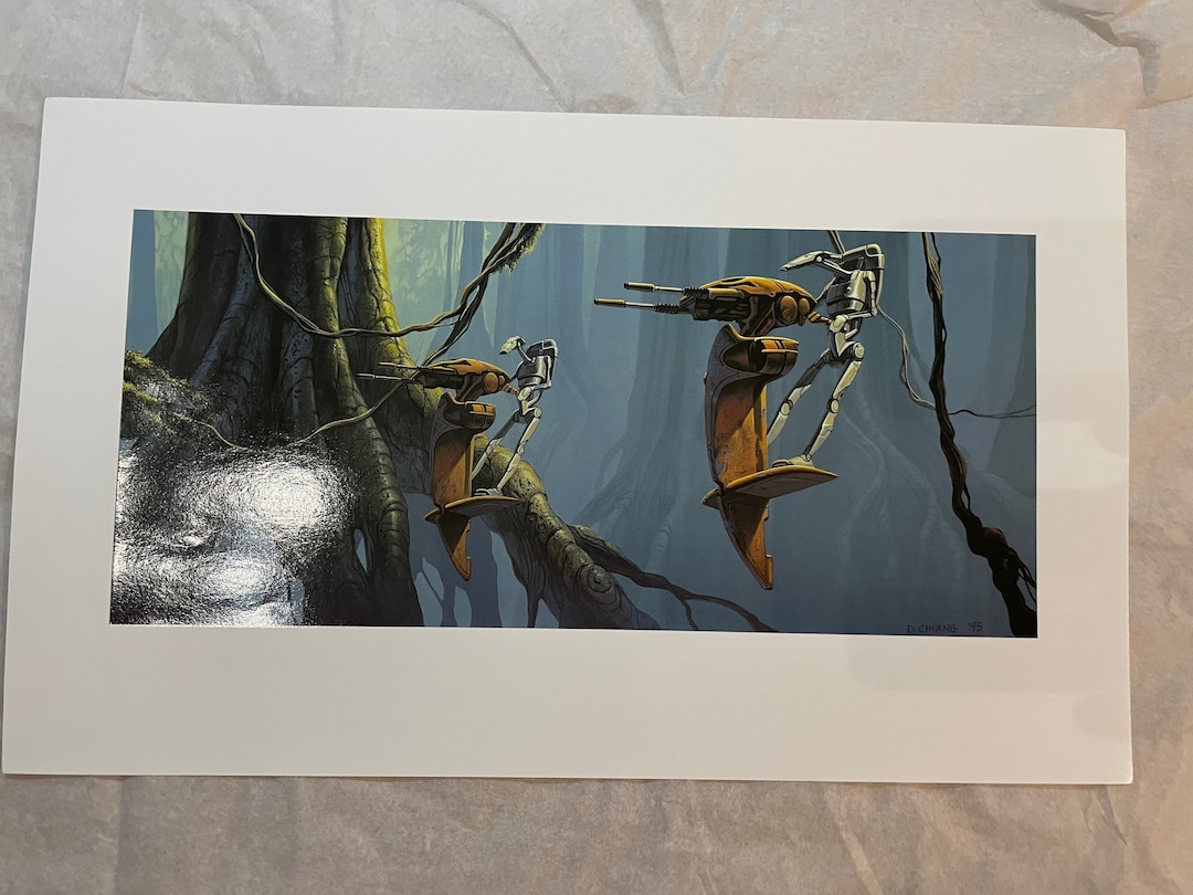 Phantom Menace Vintage PRINT Star Wars Rare 1999 Doug Chiang ...