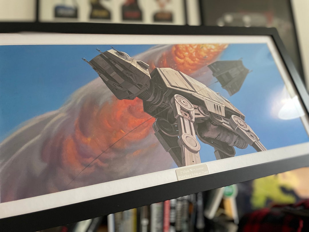 Framed Star Wars Empire Strikes Back ATAT Vs Fighter Hoth. Original ...