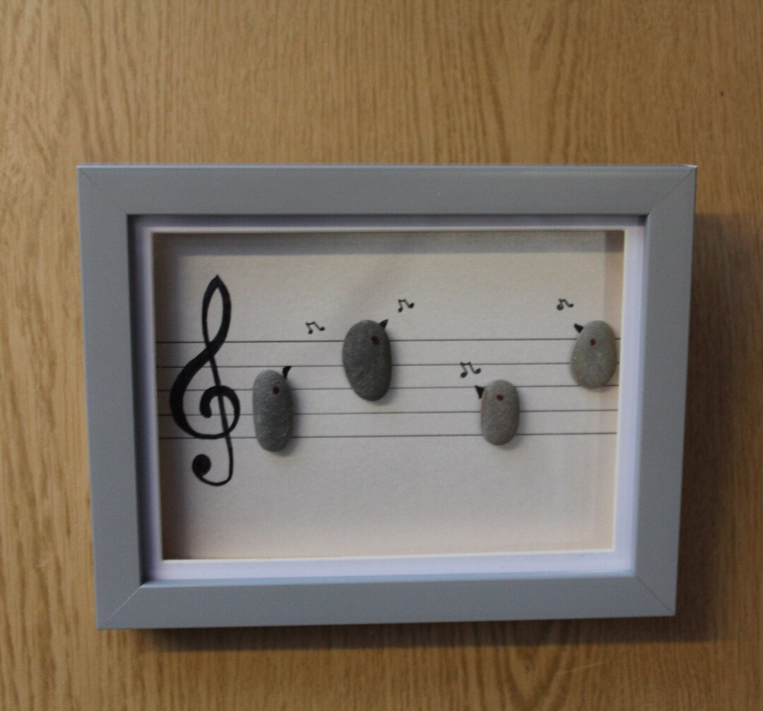 Handmade Pebble Art Song Birds Picture - Etsy UK