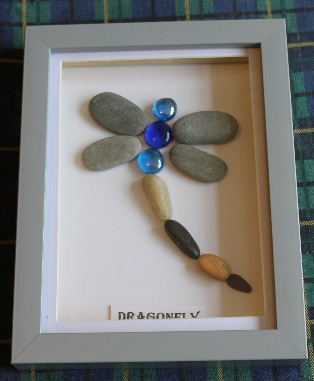 Pebble Art Blue Dragonfly Handmade Framed Picture - Etsy UK
