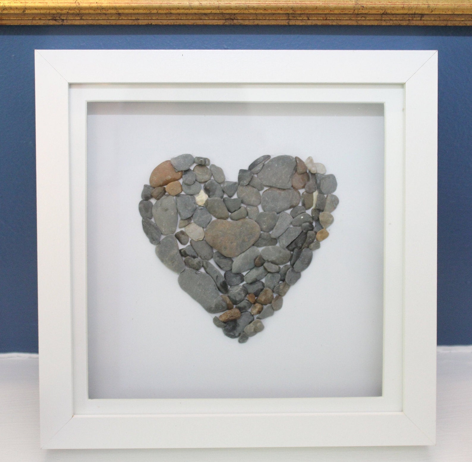 Pebble Art Hearts Framed Handmade Picture - Etsy UK