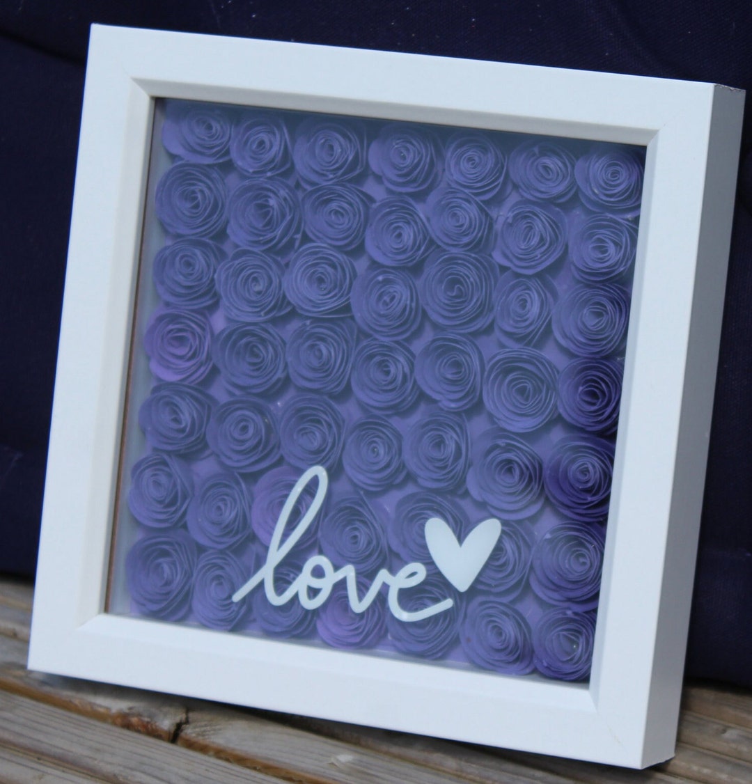 Paper Roses Shadow Box Frame Handmade Purple - Etsy