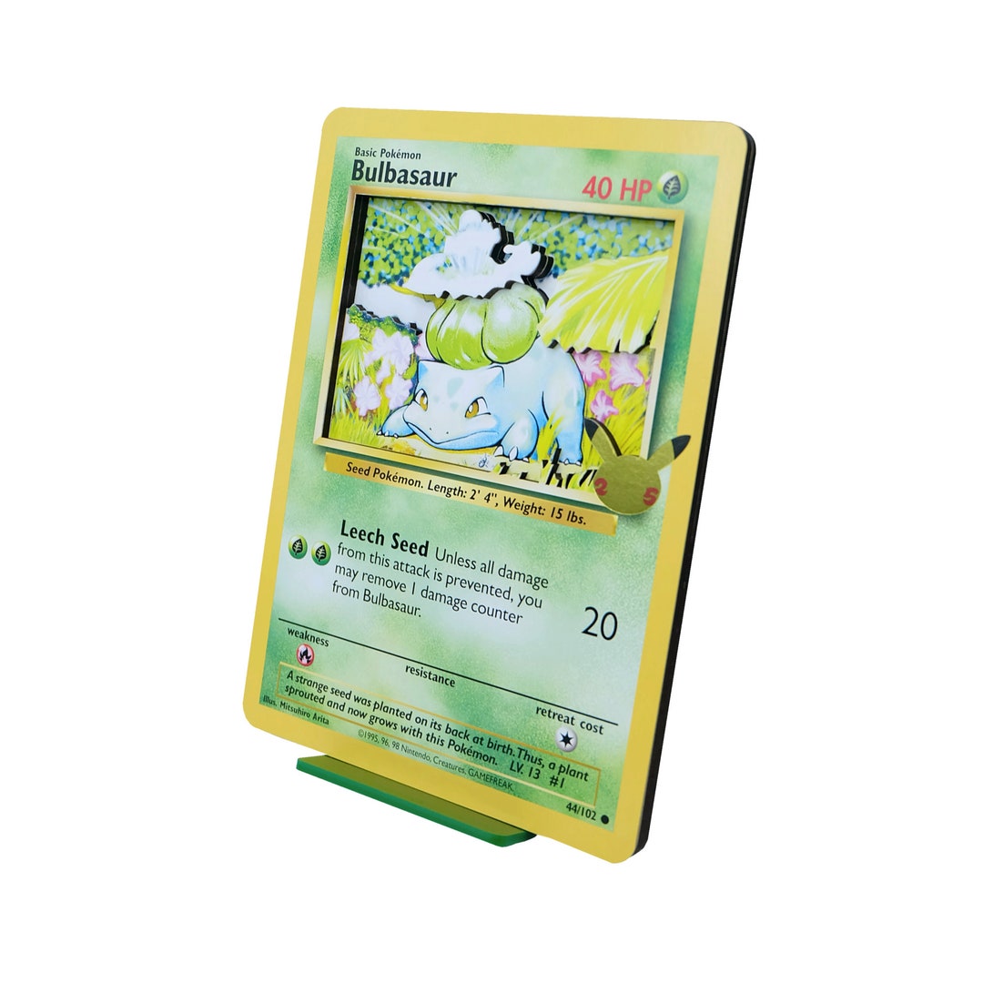 3D JUMBO Pokemon Card Bulbasaur - Etsy