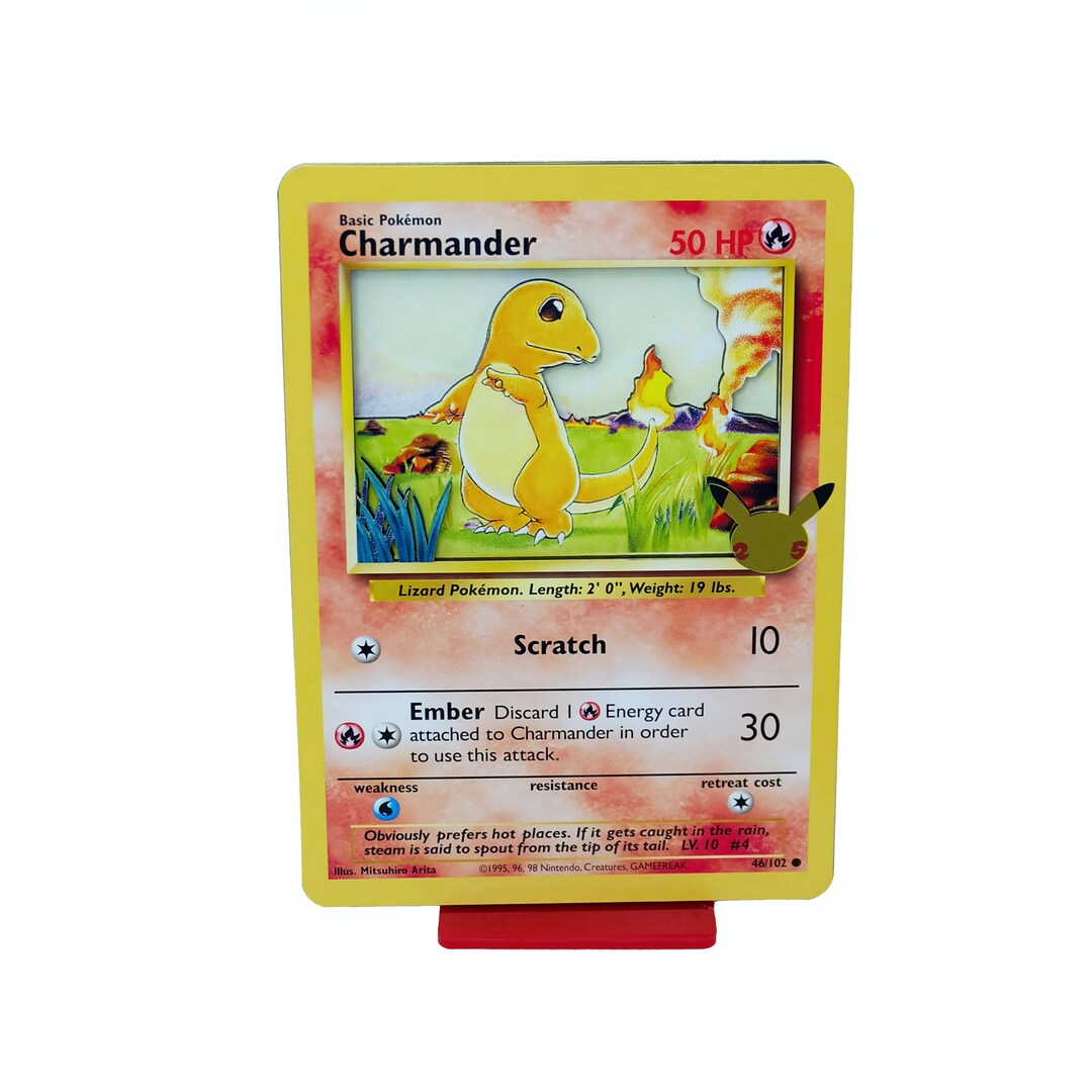 3D JUMBO Pokemon Card Charmander - Etsy