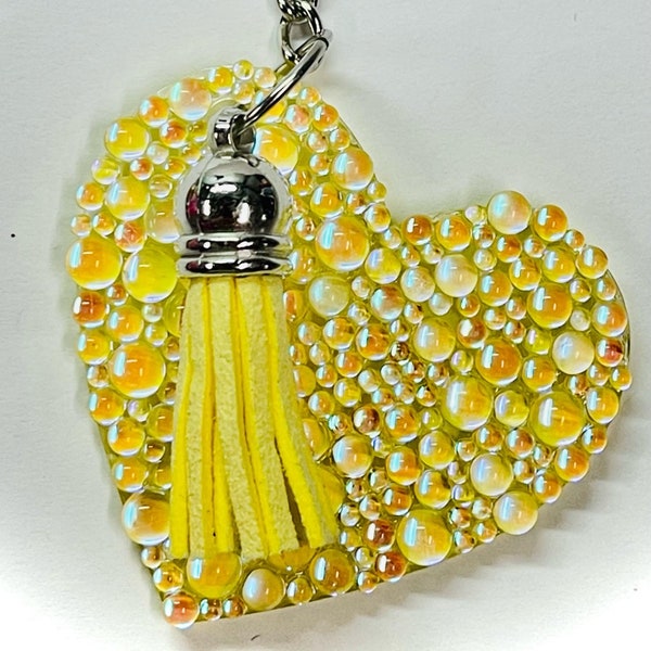 Rhinestone Heart Keychain - Etsy