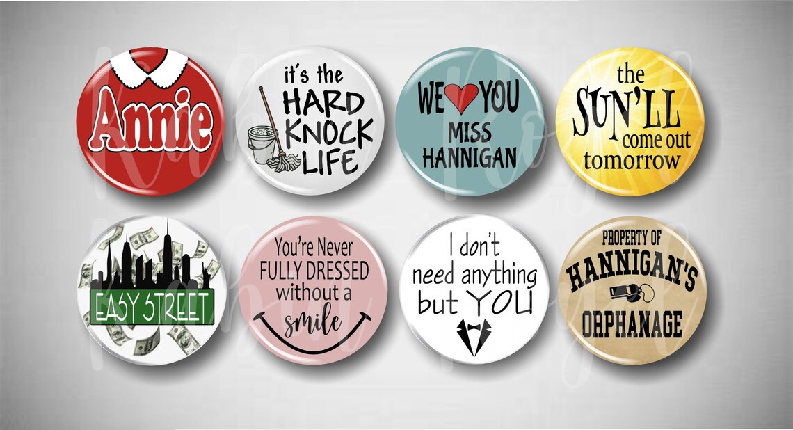 Fan Art: Annie Musical Pins Broadway Theatre Buttons Cast Gift Stage ...
