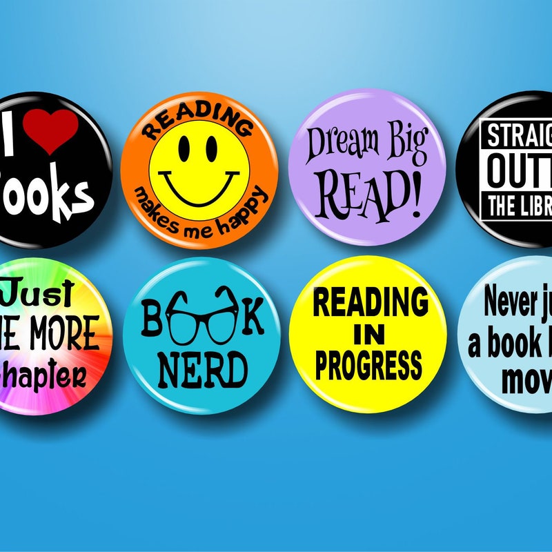 Library Buttons - Etsy