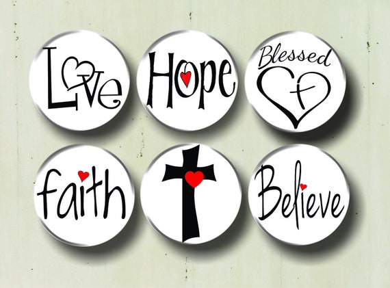 Christian Buttons Pins 1.25 Faith Cross Love Blessed | Etsy