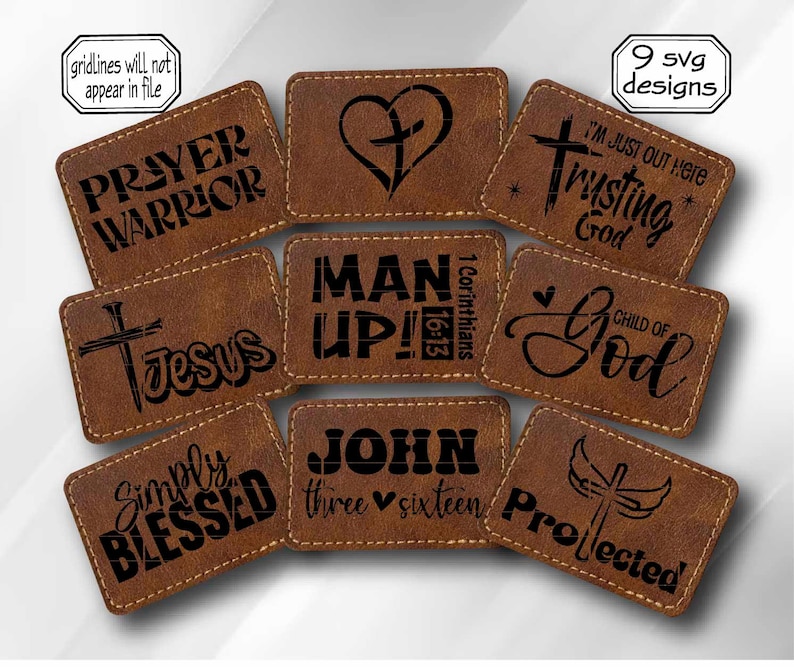 Leather Patch SVG Christian Faith Jesus Hat Gift Laser File Engrave ...