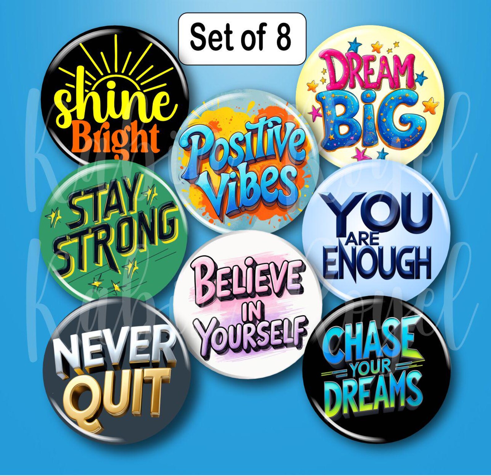 Inspirational Positive Quote Pins Encouragement Buttons, Stay Strong ...