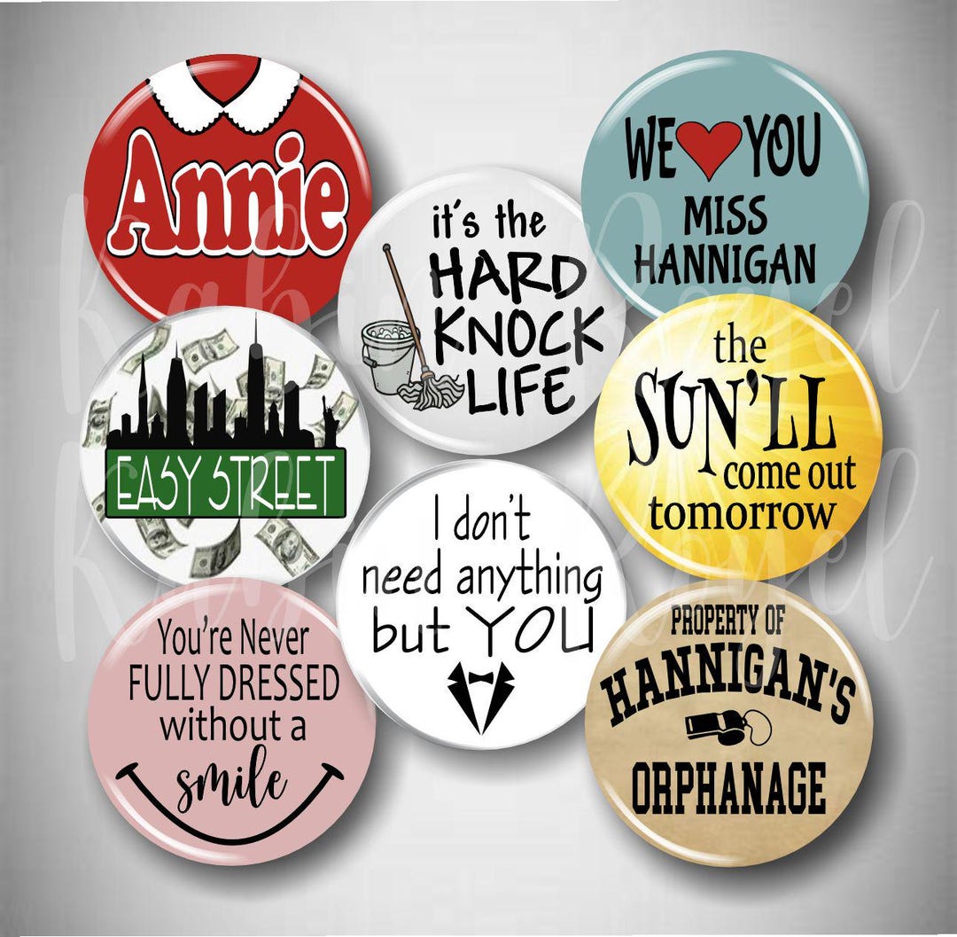 Fan Art: Annie Musical Pins Broadway Theatre Buttons Cast Gift Stage ...