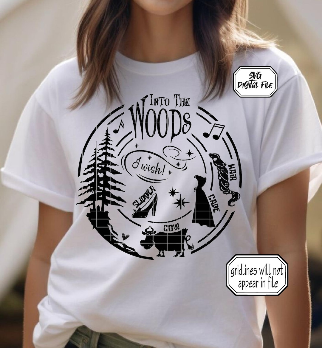 Into the Woods Musical SVG Cut File Broadway Theatre Shirt Design ...