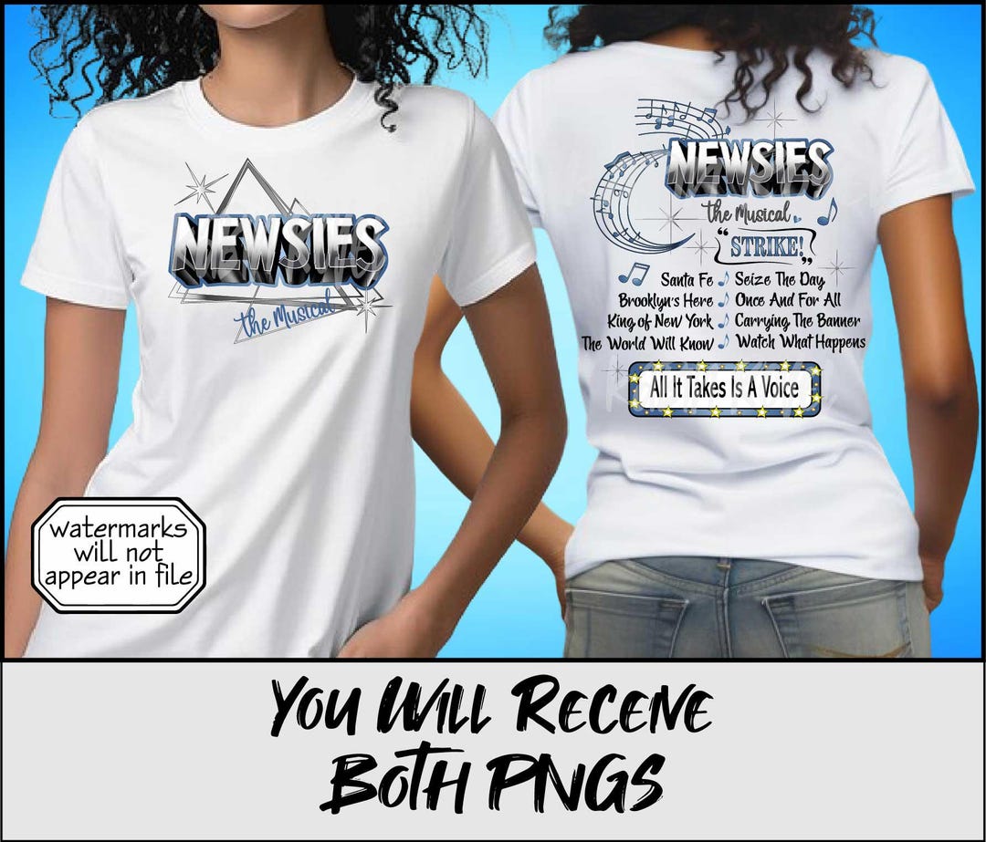Newsies PNG, Musical Theatre, Newsies Shirt, Broadway, Gifts ...