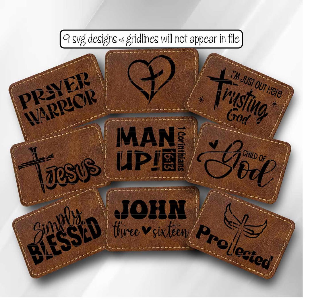 Leather Patch SVG Christian Faith Jesus Hat Gift Laser File Engrave ...