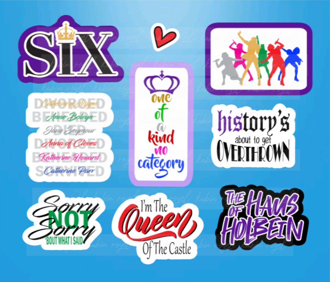 Six the Musical Stickers: Broadway Scrapbook Set - Etsy