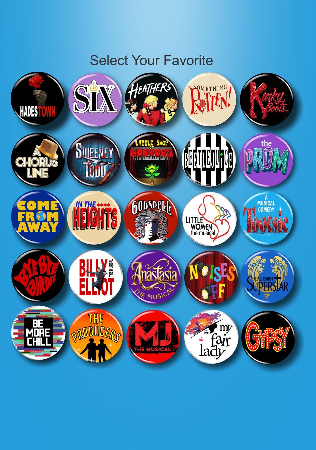 Broadway Musical Show Pins Theater Lover Gifts Drama Buttons (more ...