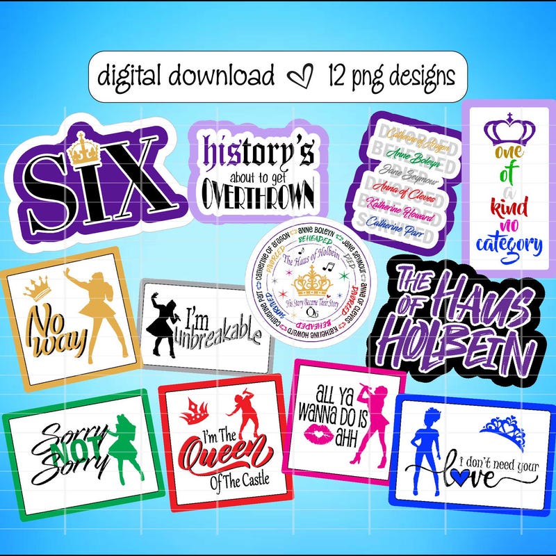 Six the Musical Stickers - Etsy