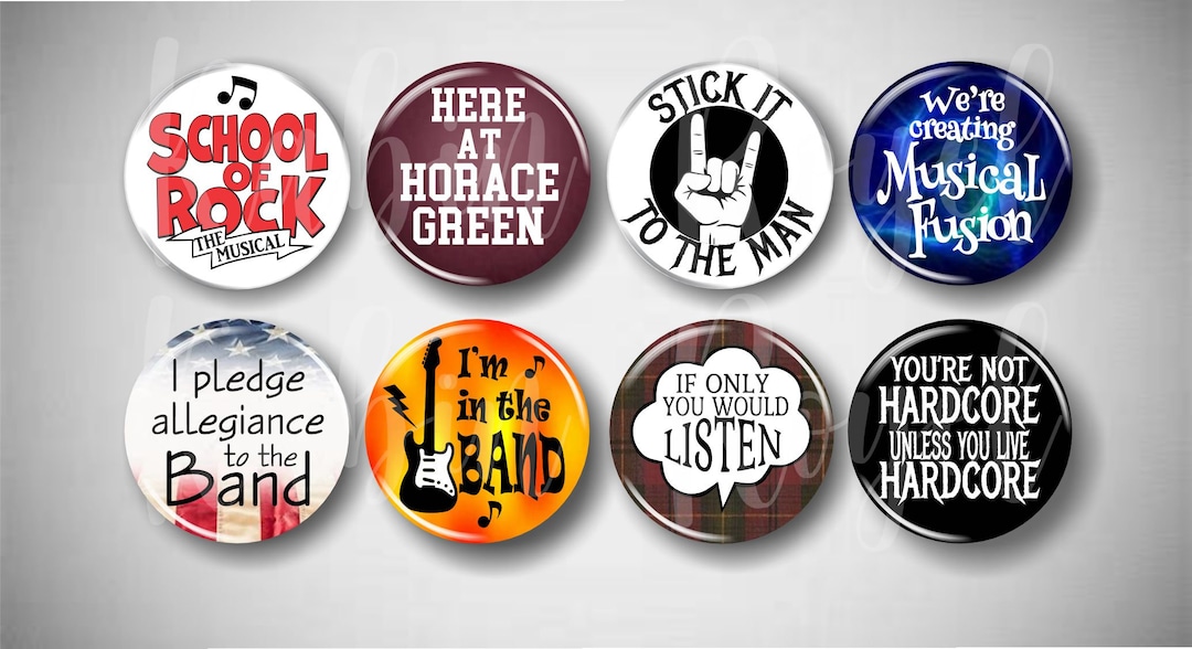 School Rock // Musical Pins, Buttons, 1.25" Set of 8 Pinbacks, Broadway ...