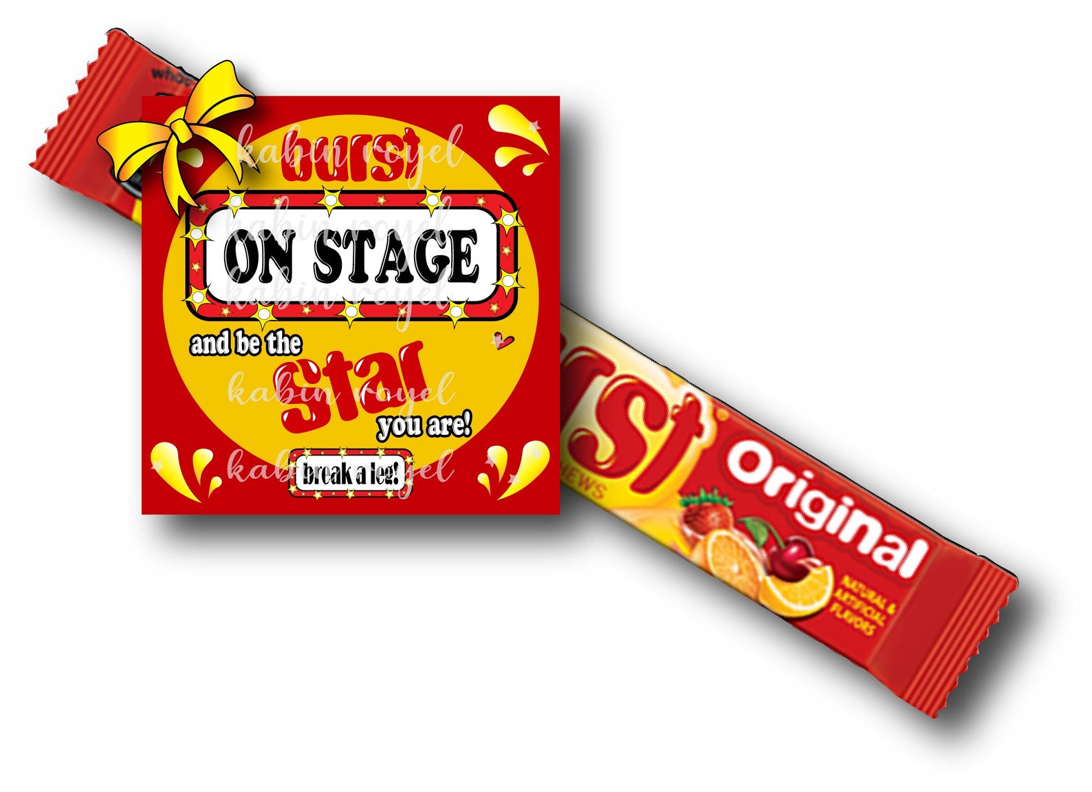 Burst on Stage Treat Tag / Musical Theatre / Theater Gift / Performance ...