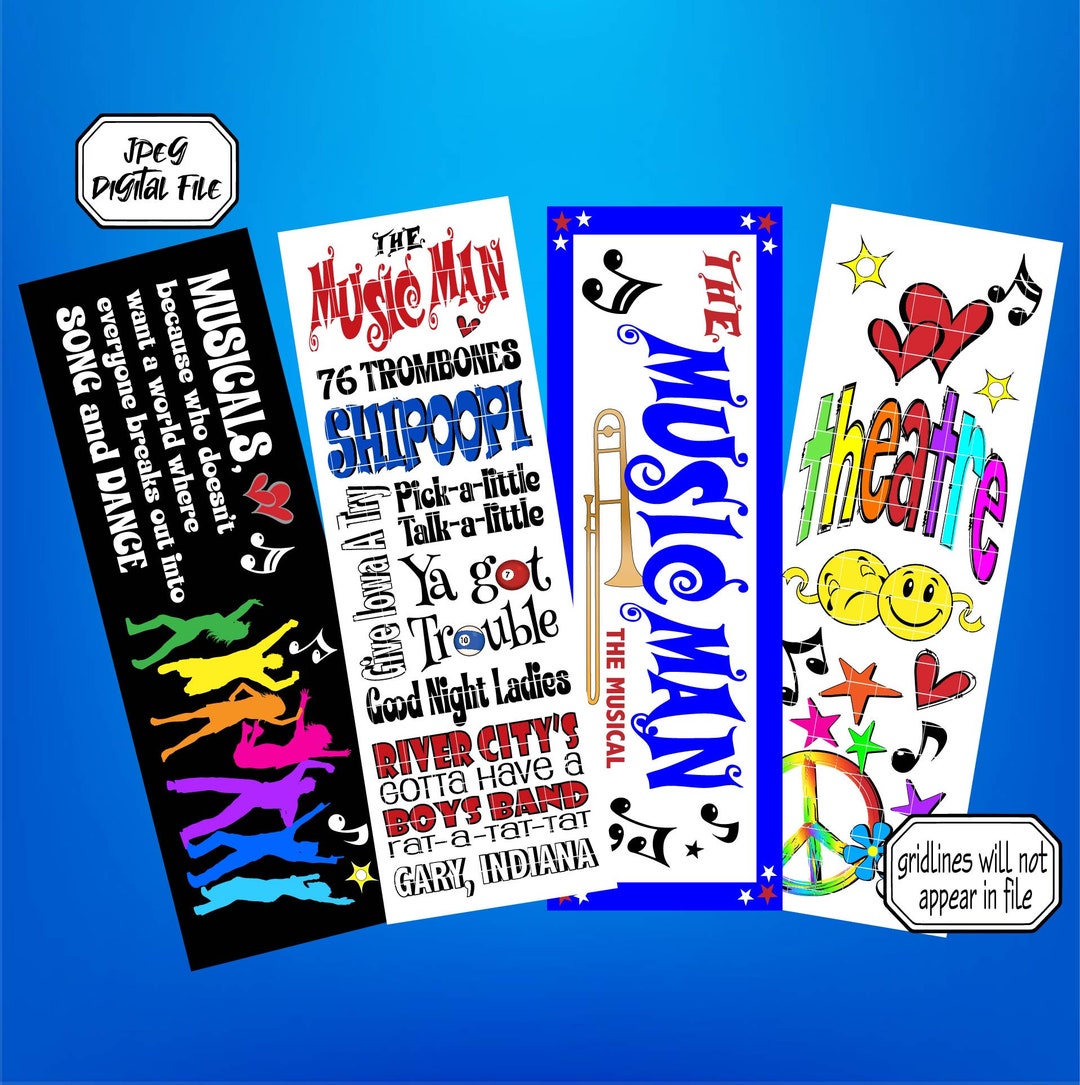 Music Man Musical Fan Art Bookmark Set: Broadway Theatre Gift - Etsy ...