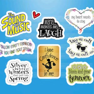 Music Sound // Musical Stickers, Die Cut Set of 8, Broadway Gifts ...