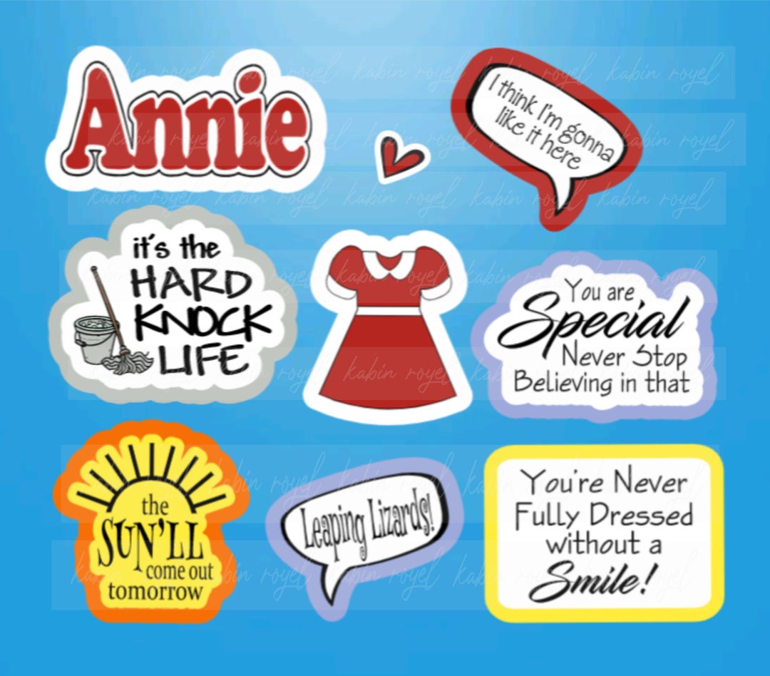 Hard Knock Life // Musical Stickers, Die Cut Set of 8, Broadway Gifts ...