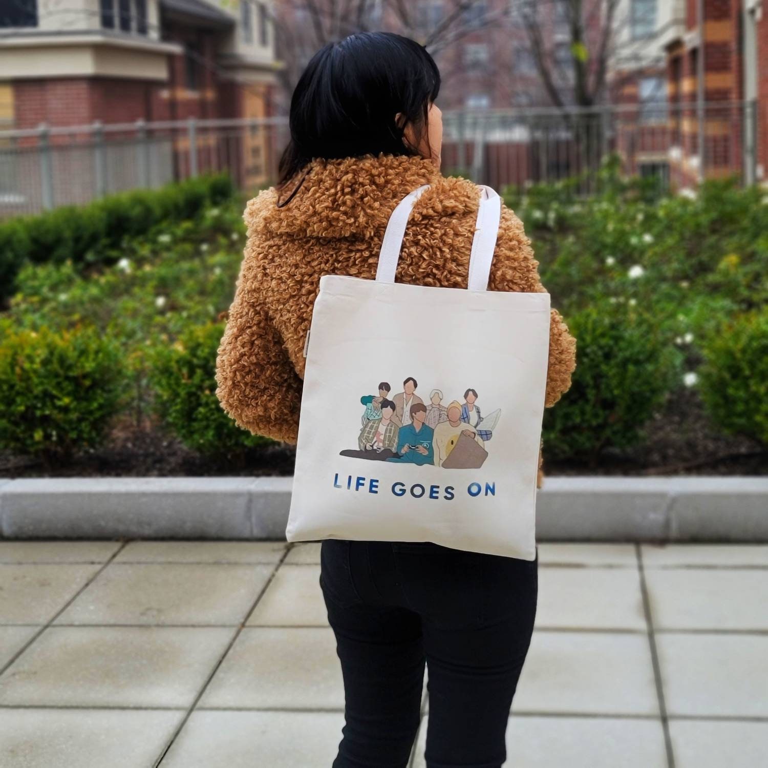 BTS Tote Bag Life Goes On BTS Army Tote Bag K-pop Jin - Etsy