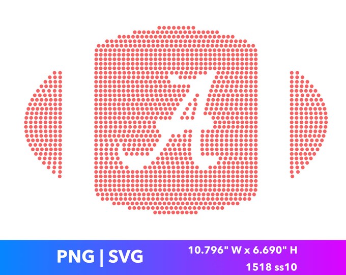 Alabama Football Rhinestone SVG, PNG - Etsy