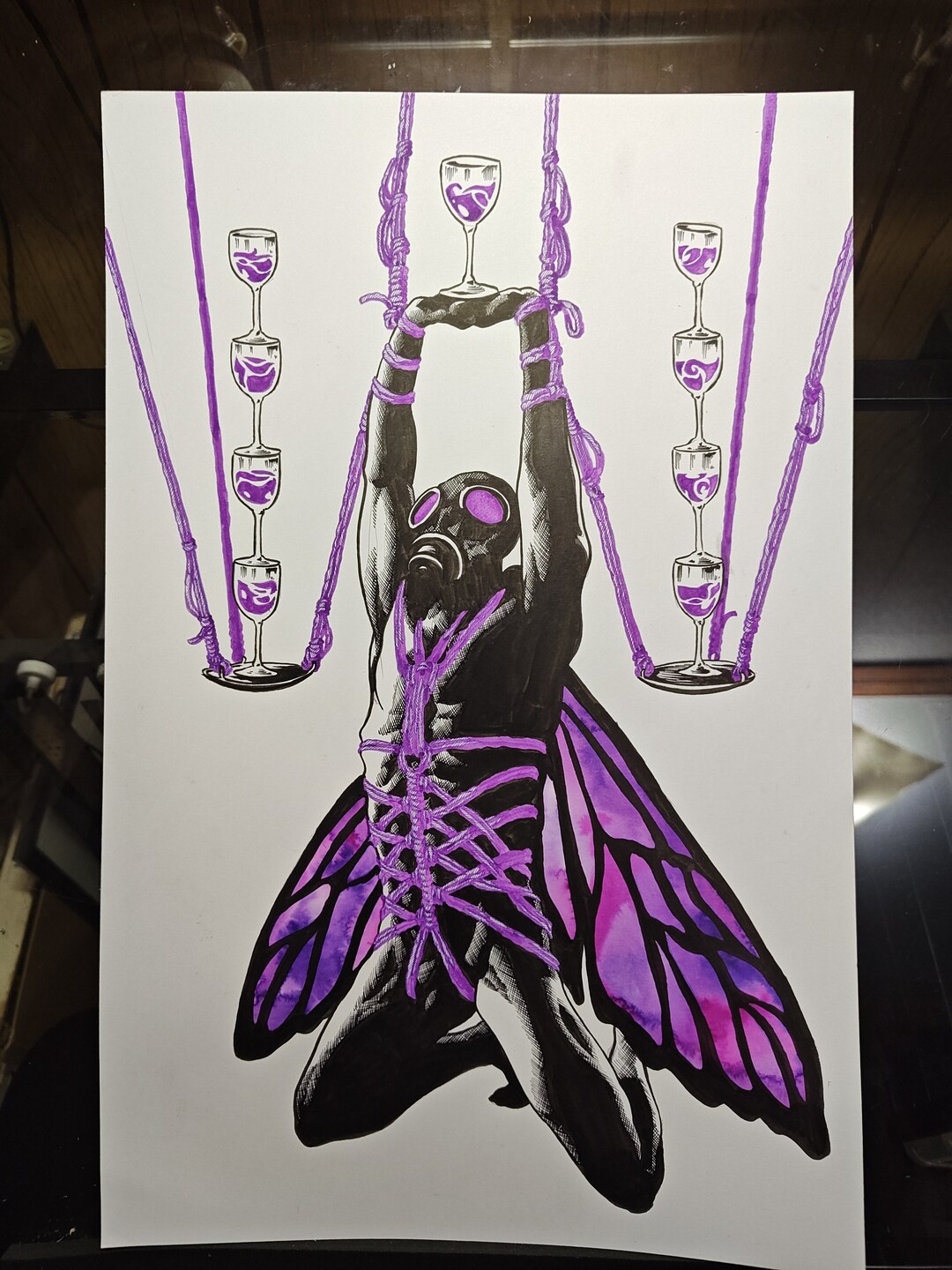 Faebound Tarot Deck Original Art Nine of Cups Bondage Shibari Kinbaku ...